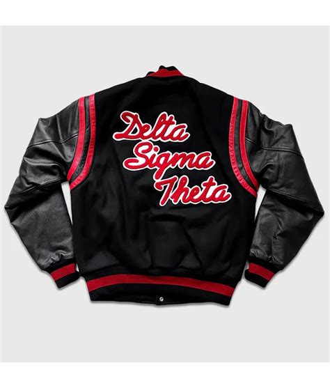 Woolleather Full Snap Delta Sigma Theta Varsity Jacket Jackets Expert
