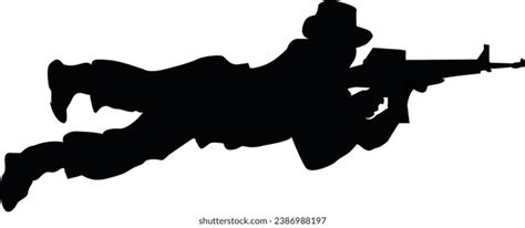 Army Soldier Lying Down Silhouette Vector Stock Vector Royalty Free 2386988197 Shutterstock