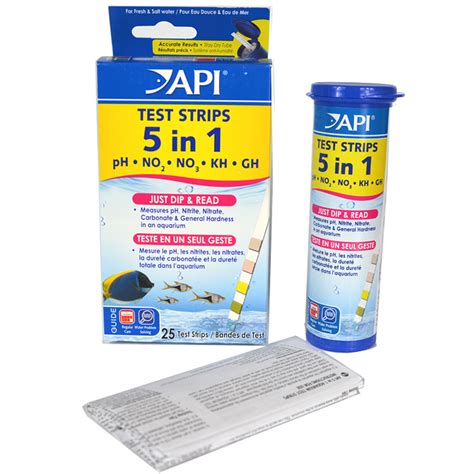 Api 5 In 1 Aquarium Test Strips For Freshwater And Saltwater Aquariums