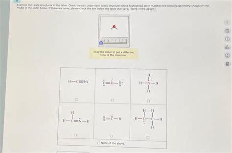 Solved Examine The Lewis Structures In The Table Check The