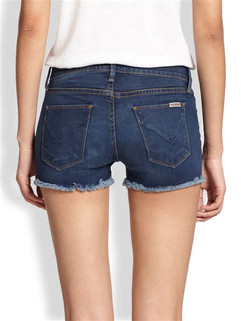 Hudson Jeans Amber Cutoff Denim Shorts In Blue Lyst