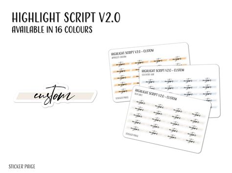 Custom Highlight Script V2 0 Planner Stickers Minimal Planning