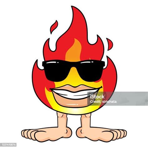 Vektor Terisolasi Kartun Karakter Api Ilustrasi Stok Unduh Gambar