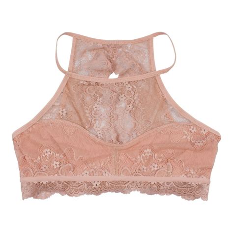 Told Clothing Told Clothing Womens High Neck Halter Lace Bralette Bra Lingerie