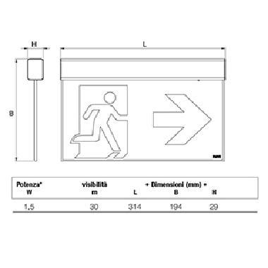 Con Auto Diagnosi BEGHELLI BEGHELLI UP LED EXIT DF M SA H Compra Il Tuo