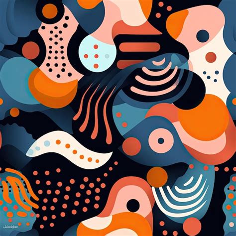 Premium Ai Image Abstract Fusion Playful And Dynamic Abstract Shapes And Lines Merging