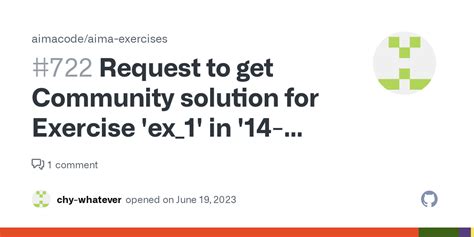 Request To Get Community Solution For Exercise Ex1 In 14
