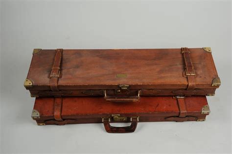 Sold Price A BRASSBOUND LEATHER DOUBLE GUN CASE With Compartments For