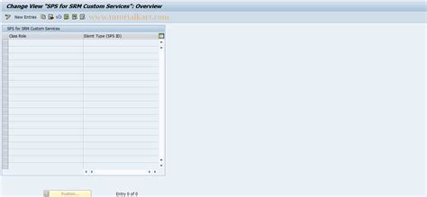 SRMCUSTSRV SAP Tcode SRM Maintain Custom Services