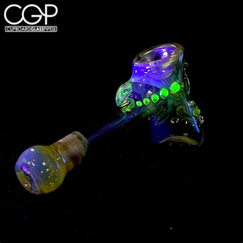 Ginny Snodgrass Fumed Uv Peacock Hammer Pipe