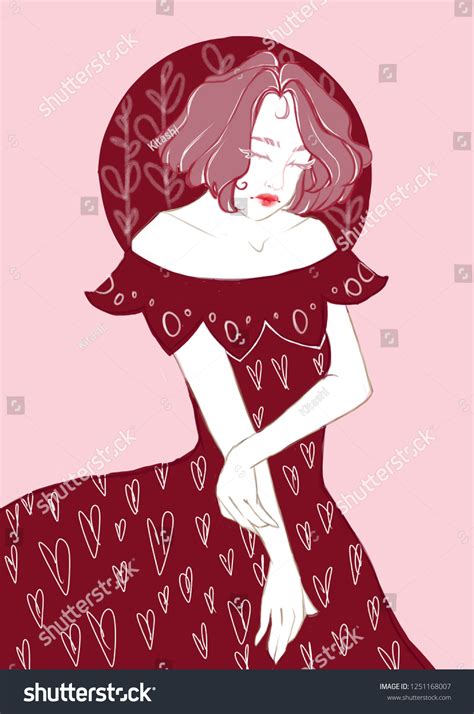 Cute Girl Pink Hair Stock Illustration 1251168007