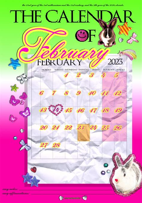 Graphic Design Calendar Poster 2000s Y2k Glamour Graphic Design