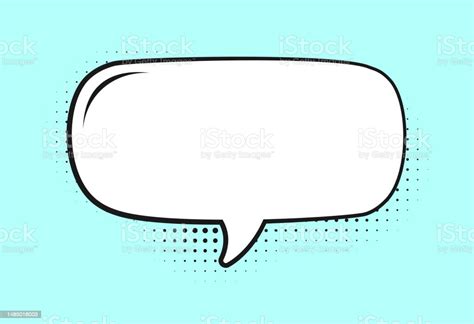 검은색 하프톤 그림자가 있는 복고풍 빈 만화 말풍선 벡터 일러스트레이션 텍스트 프레임 테두리 빈티지 디자인 팝 아트 스타일 검은색에 대한 스톡 벡터 아트 및 기타 이미지
