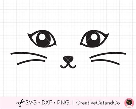 Cat Face Svg Dxf Cat Eyes Svg Dxf File For Cricut And Silhouette Cute