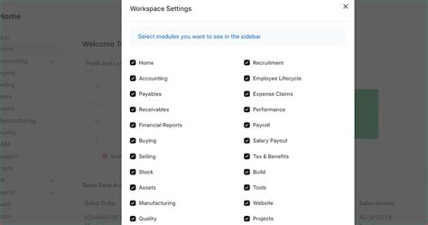 Workspace Setting Notification Erpnext Frappe Forum