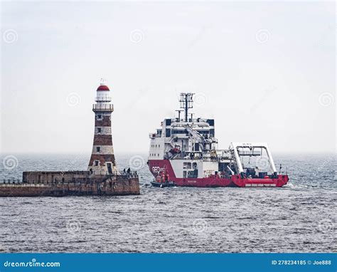 Offshore Survey Vessel Fugro Searcher Inbound Editorial Image