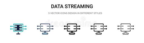 Data Streaming Icon In Filled Thin Line Outline And Stroke Style Vector Illustration Of Two