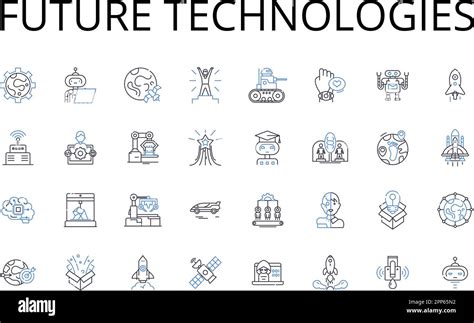 Future Technologies Line Icons Collection Advanced Innovations Modern