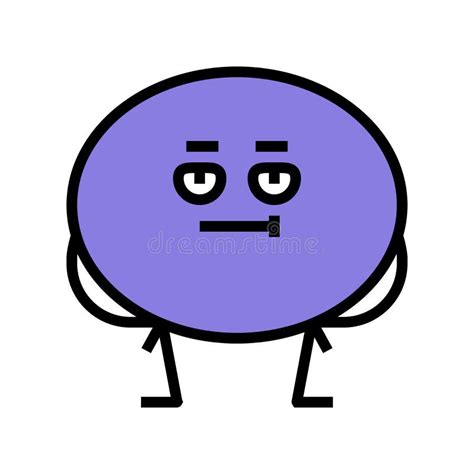 Oval Geometric Shape Character Color Icon Vector Illustration Stock