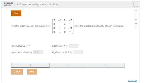 Solved CHALLENGE 6 3 1 Algebraic And Geometric Multiplicity Chegg Com