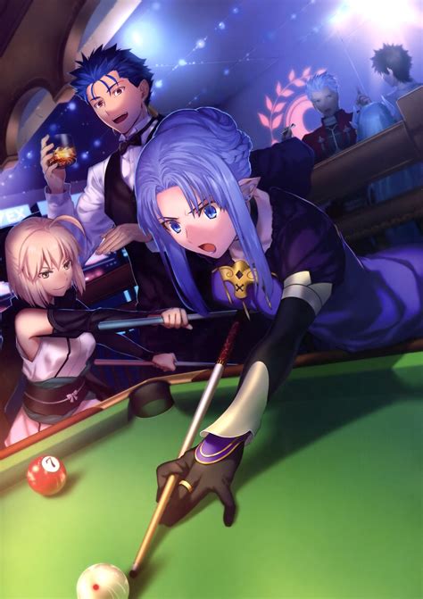 Medea Okita And Cu Playing 8ball Fate Zero Rin Tohsaka Sakura One