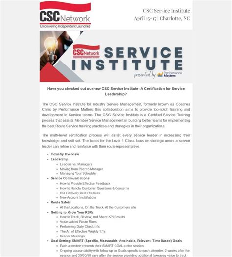Performance Matters On Linkedin Csc Service Institute Details For April Class Inside