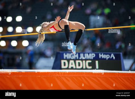 Ivona Dadic Participating In The High Jump At The European Athletics Championships In Berlin