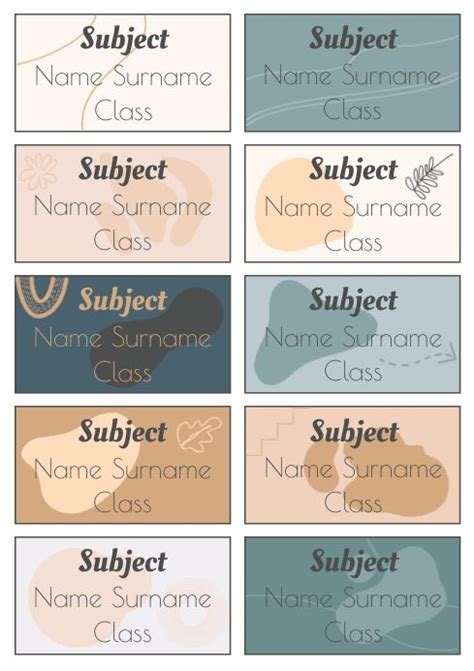 Notebook Label For High School Templates Edit Notebook Labels School