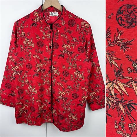 Vintage Jackets And Coats Vintage Asian Chinoiserie Brocade Floral