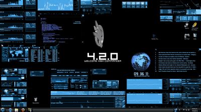 Rainmeter BlueVision V0 2 Customized Desktop Hacker CMD Skin On Make A GIF