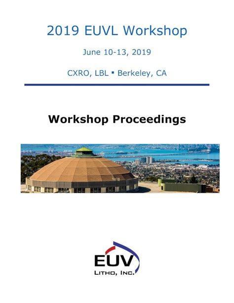 Pdf Euv Litho Inc Promoting Euv Lithography Via Workshops