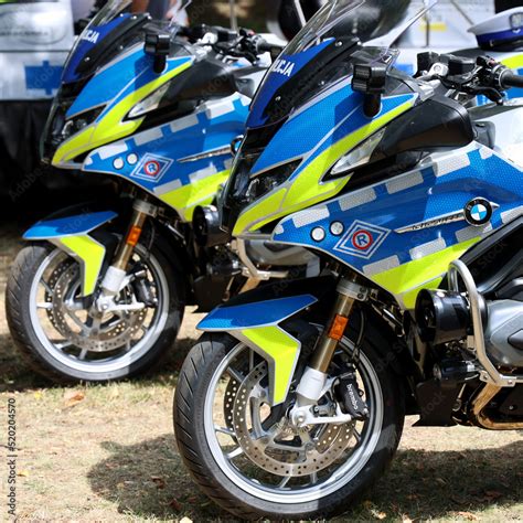 Nowy Motocykl Polskiej Policji W Nowym Malowaniu BMW 1200 Stock Photo