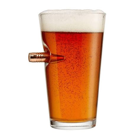 Pint Glass With Bullet By Benshot Bar Glassware Made In Usa