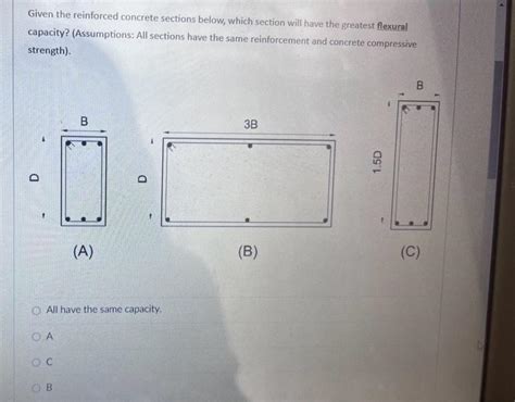 Solved Given The Reinforced Concrete Sections Below Which
