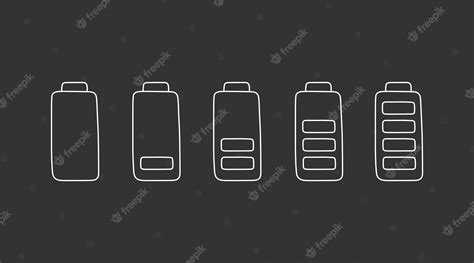 낙서 스타일 벡터 일러스트 레이 션의 배터리 충전 손으로 그린 스케치 에너지 수준 낮고 전체 프리미엄 벡터
