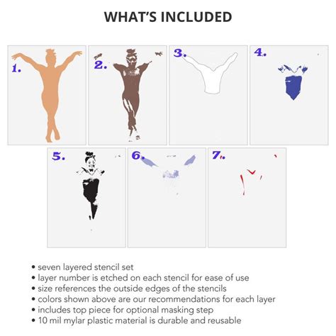 Simone Biles Olympic 7 Layer Stencil Set Simone Biles Olympics Stencils