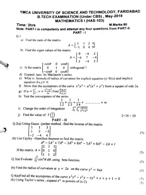 Mathematics Unified Pyq Pdf Vector Space Basis Linear Algebra