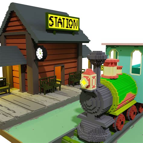 Kritrim Vault Train Station Voxel 3d Model