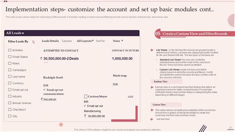 Customer Relationship Management System Deployment Steps Powerpoint