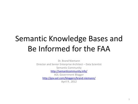 PPT Semantic Knowledge Bases And Be Informed For The FAA PowerPoint