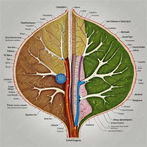 Internal Structure Of Leaf Diagram Illustratio Premium Ai Generated Image