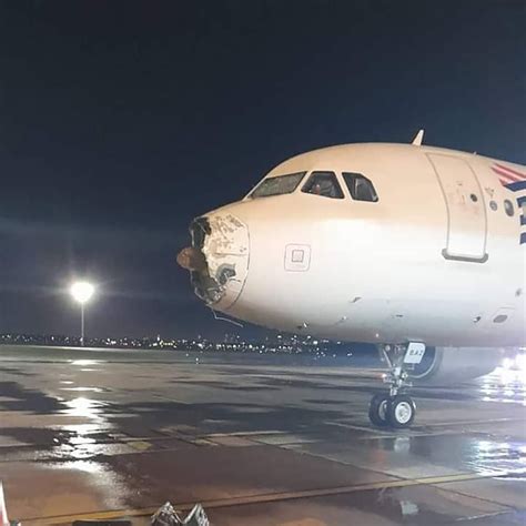 Airliner Nose Badly Damaged In Caught On Video Hailstorm