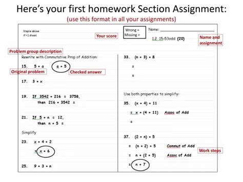 Ppt Heres Your First Homework Section Assignment Use This Format