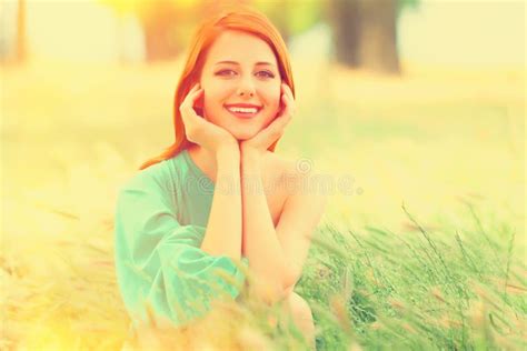 Redhead Girl At Outdoor Stock Image Image Of Redhead