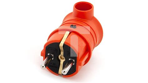 Wtyczka kątowa gumowa hermetyczna 230V IP44 16A schuko, kolor ...