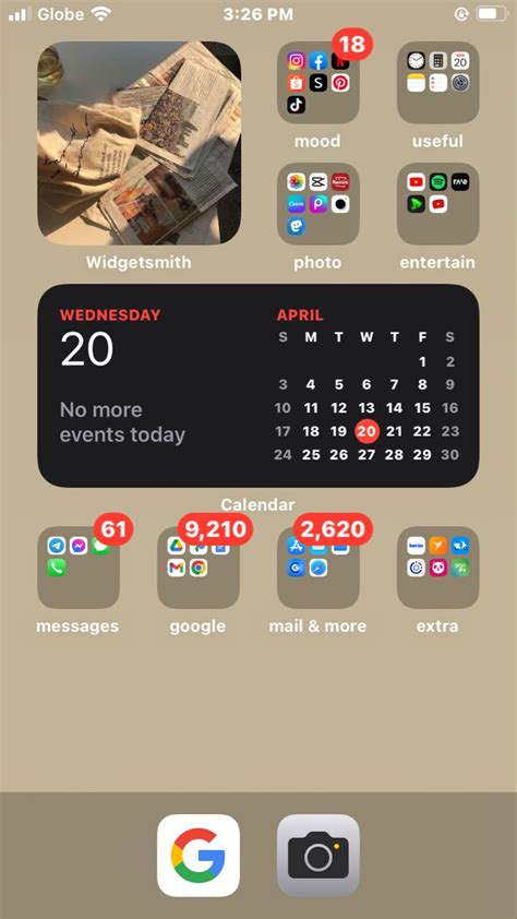 Iphone Screen With Time And Calendars