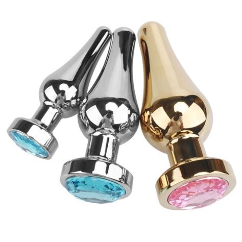 Smooth Stainless Steel Anal Plug Jeweled Butt Plug For Beginner G Spot