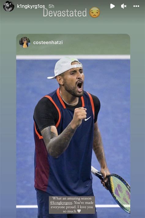Nick Kyrgios Girlfriend Costeen Hatzi Celebrates Him After Us Open Loss