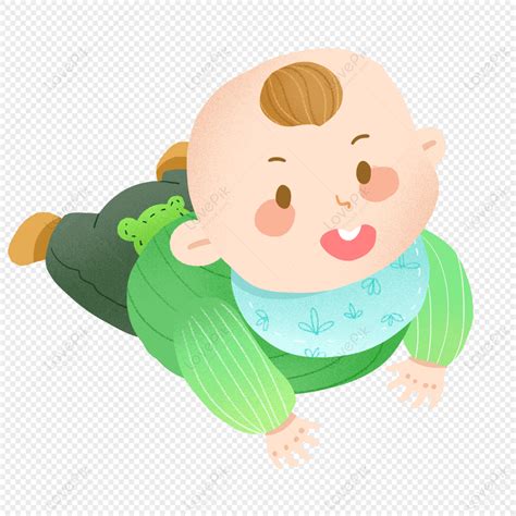 正在地上爬的小嬰兒psd圖案素材免費下載，可愛卡通圖片，尺寸2000 × 2000px Lovepik