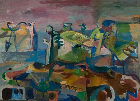 Morris Shulman Am 1912 1978 Abstraction 1949 Casein On Paper